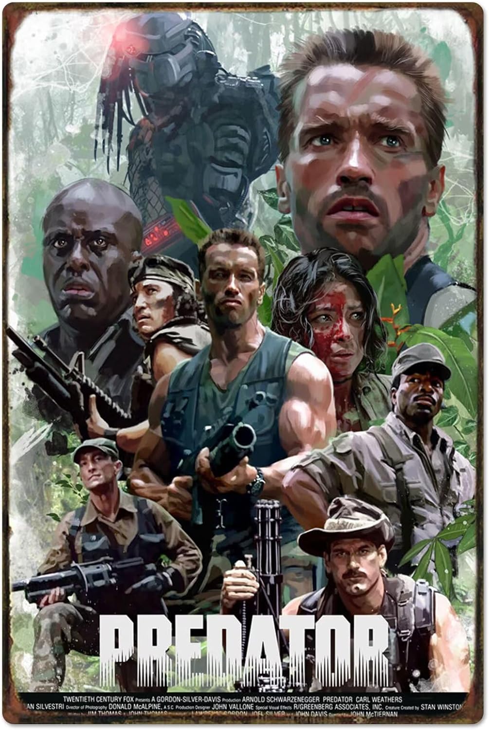 Amazon.com: BLLTZ Movie Theme Poster Predator Vintage Metal Tin Sign ...