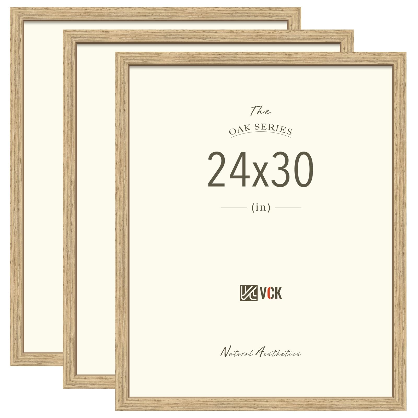 Amazon.com - VCK 24x30 Poster Frame Set of 3 - Oak, Natural Solid Wood ...