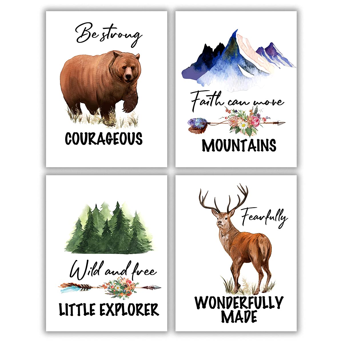 Amazon.com: MTL HOE Woodland Inspirational Quote Art Print, Watercolor ...
