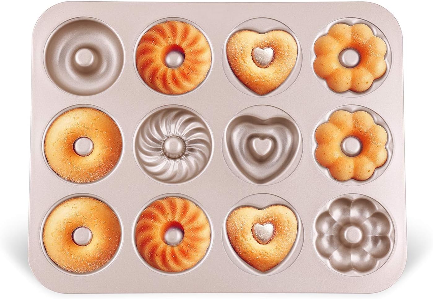 Lawei 2 Pcs Doughnut Mould 12 Hole Non-Stick Baking Tin Donut Moulds ...