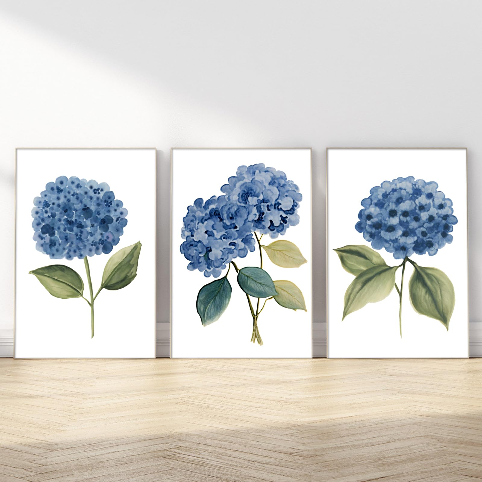 Amazon.com: Blue Hydrangea Canvas Wall Art Watercolor Flowers Print ...