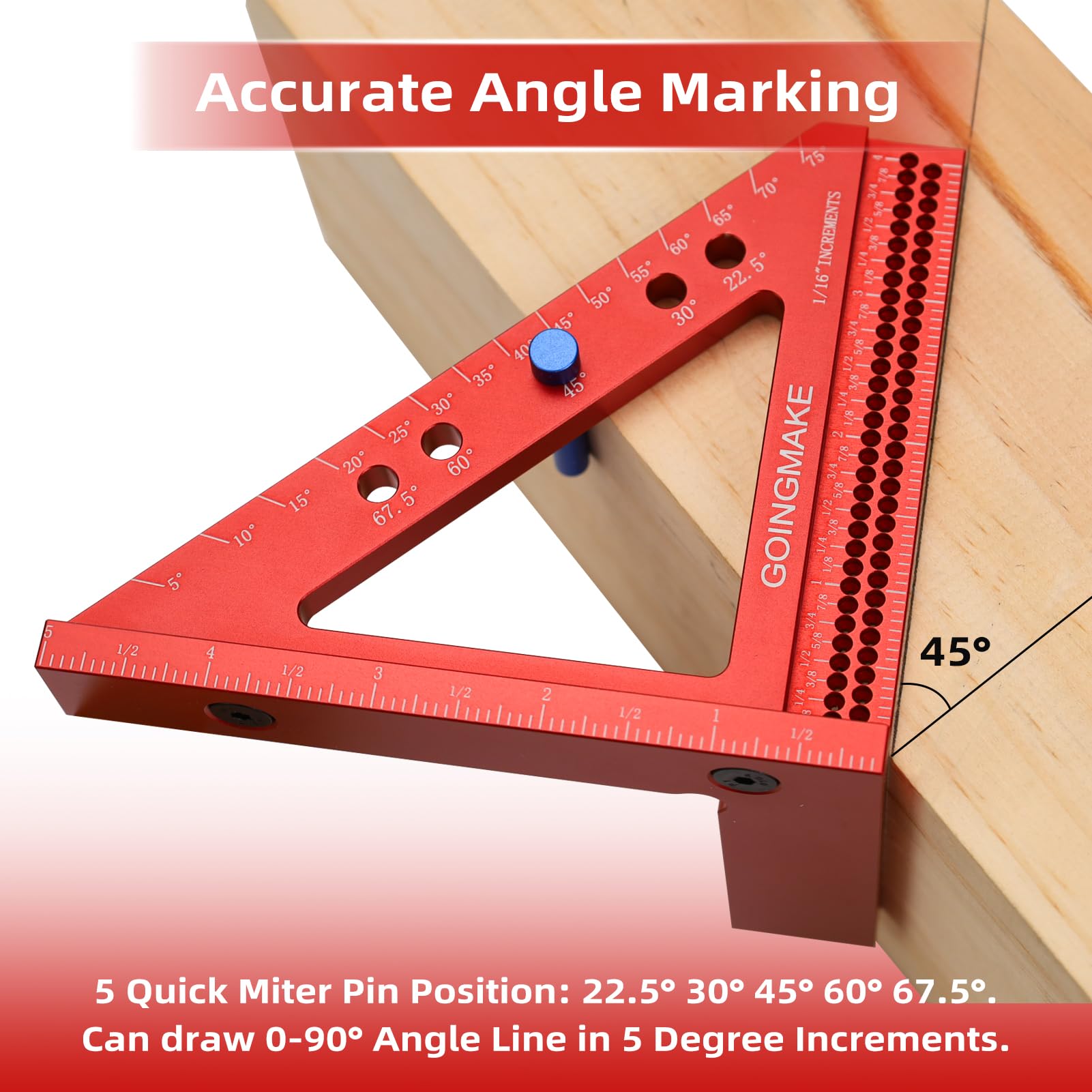Snapklik.com : GOINGMAKE Carpenter Square Hole Position Scribing Ruler ...