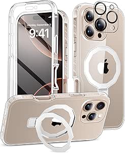 Amazon.com: BANLEA for iPhone 16 Pro Max Case, Built-in Screen Protector & Seamless Stand, with ...