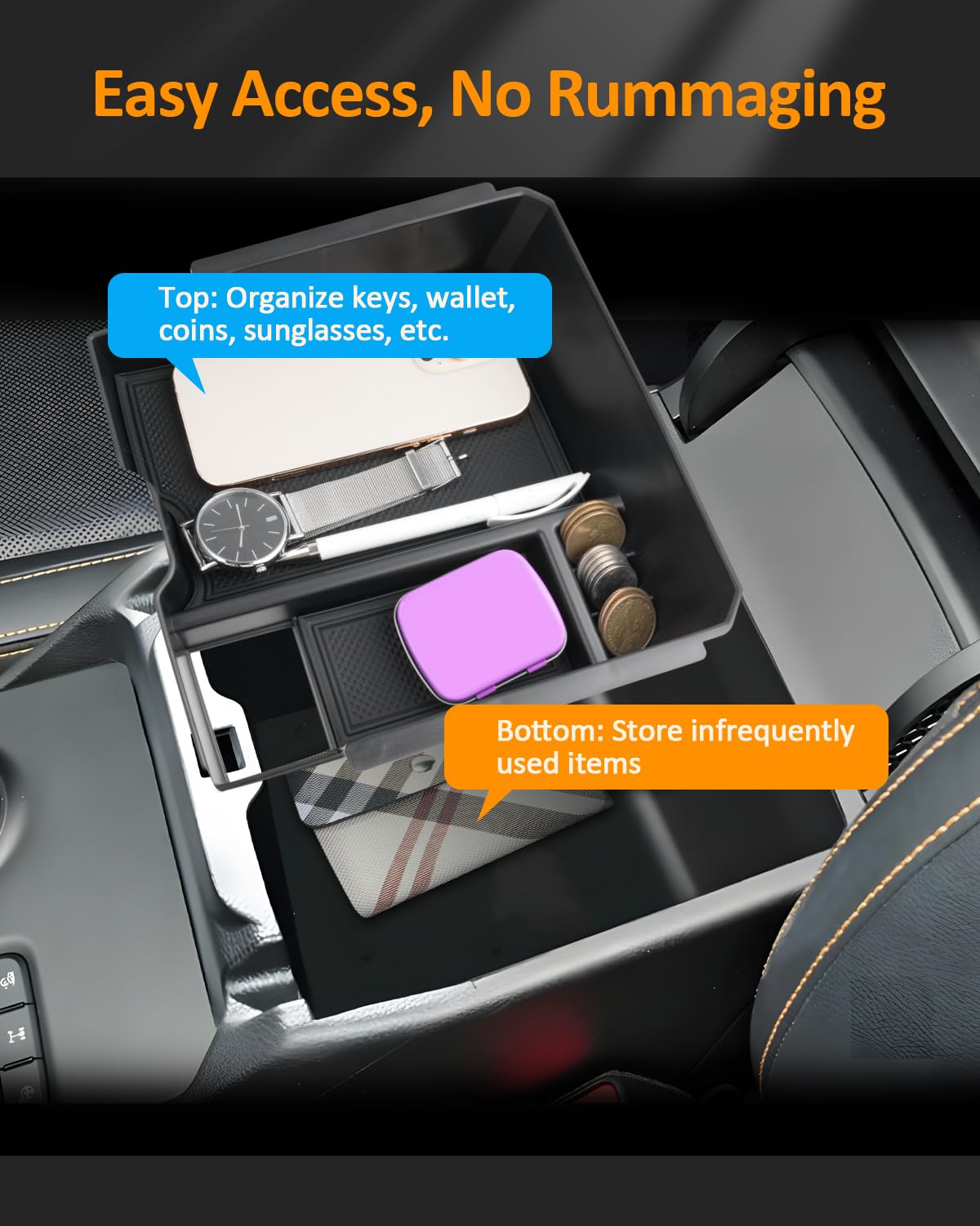 Snapklik.com : CDEFG For 2024 2025 Ford Ranger Center Console Organizer ...