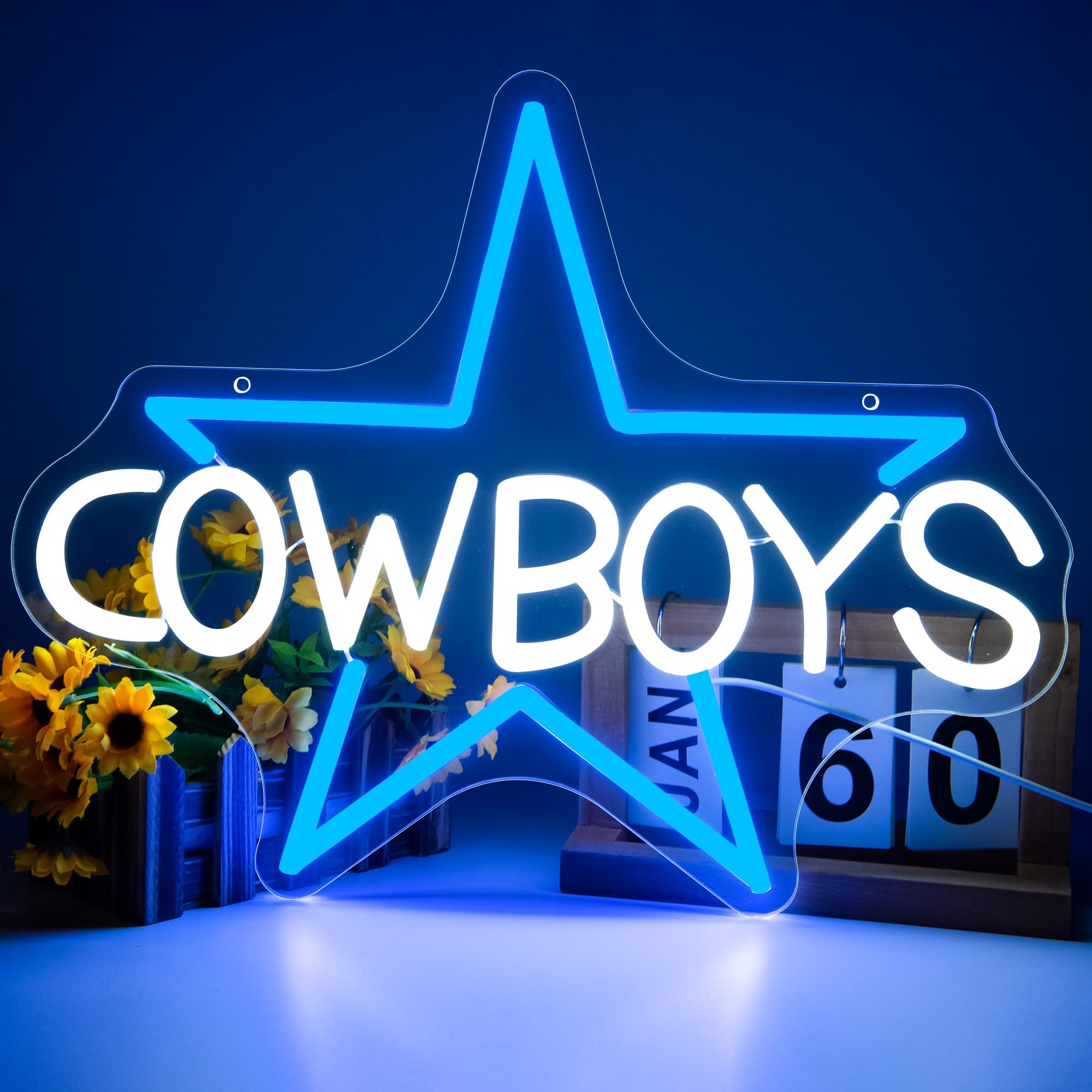 Amazon.com : Cowboys Football Neon Sign for Wall Decor Cowboy LED Neon ...