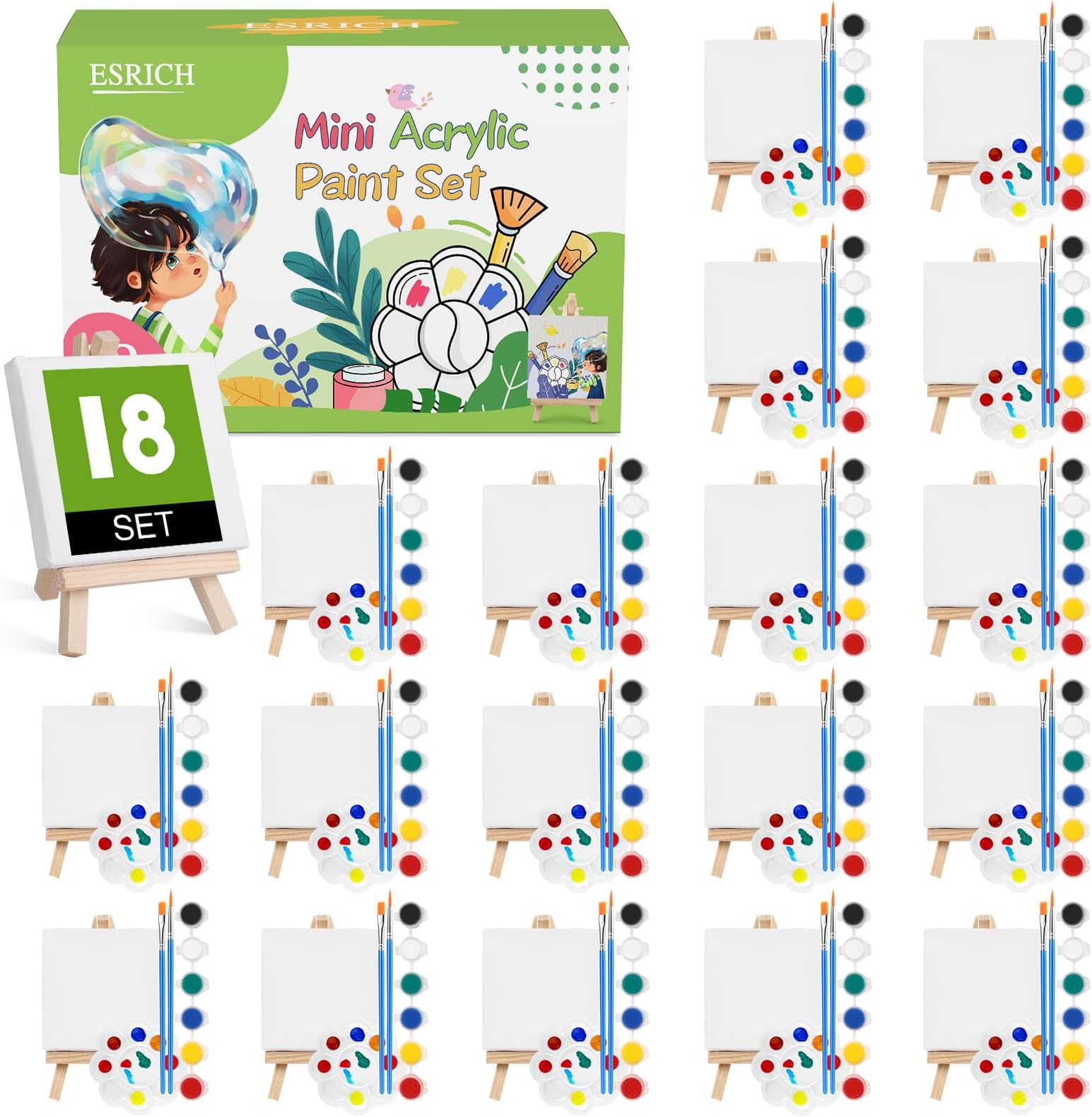 Amazon.com: Merkaunis 120 Pcs Mini Canvas Painting Set Includes 4x4 ...