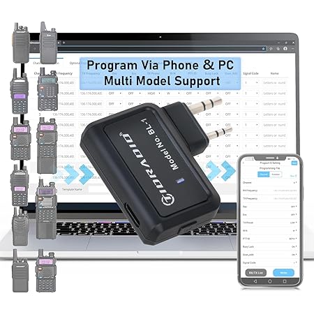 Amazon.com: TIDRADIO Ham Radio Wireless Programmer Adapter APP and PC Program for Baofeng UV-5R ...