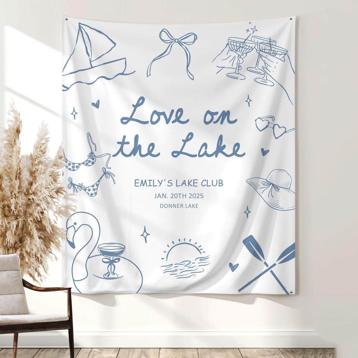 Amazon.com : Love On The Lake Bachelorette Backdrop, Wedding Decor ...