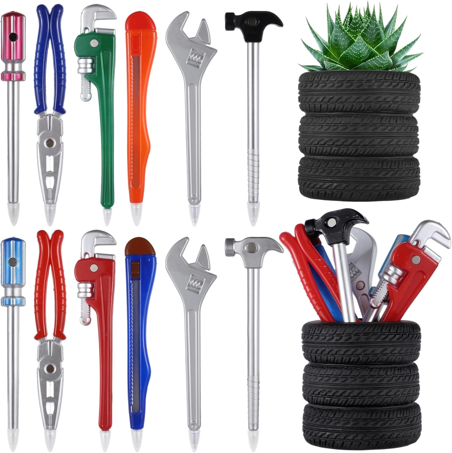 Amazon.com : Tire Shaped Pen Holder Novelty Tool Pens Set, 12 PCS Hand ...