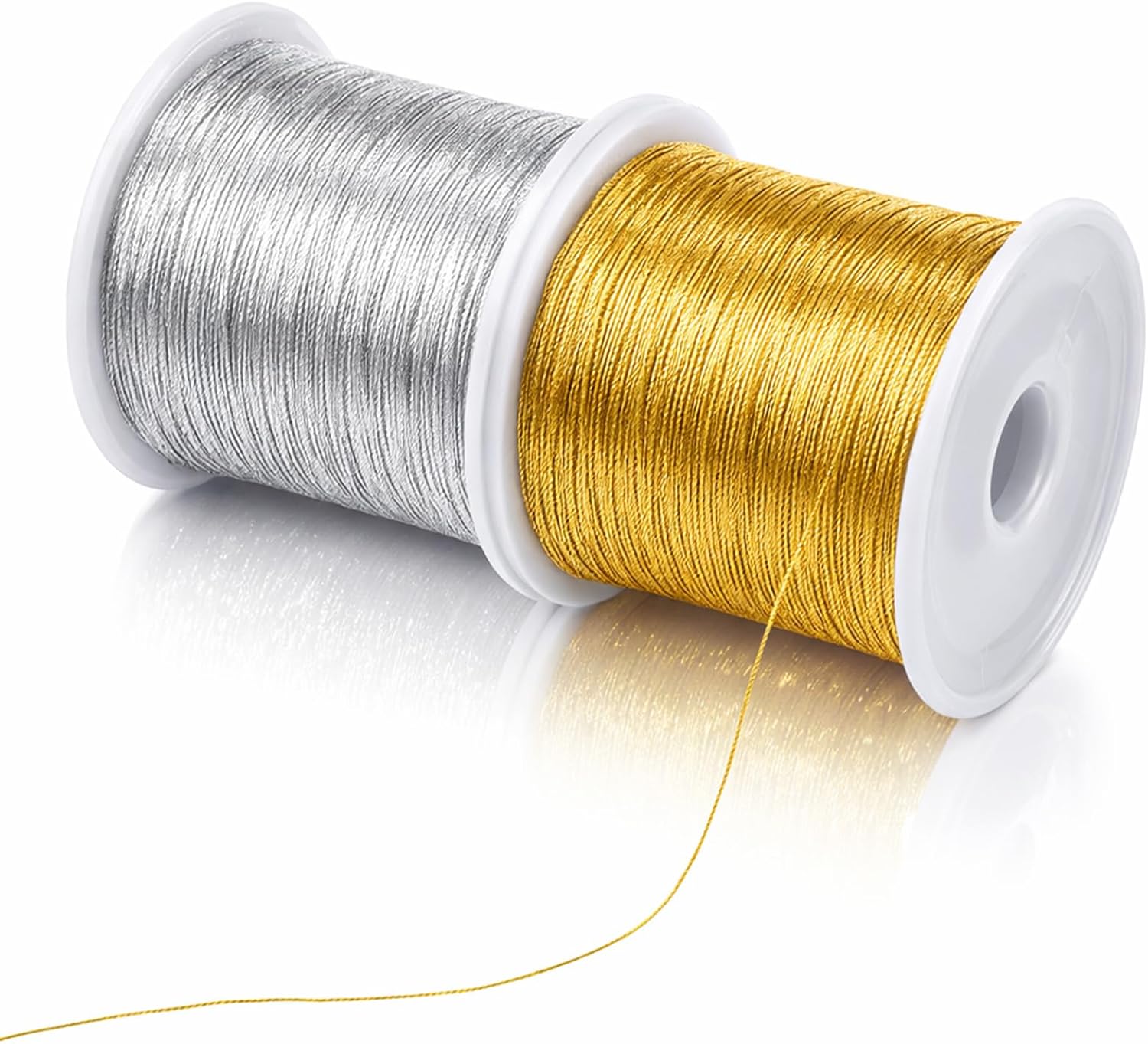 Amazon.com: 4 Spools 1837 Feet Metallic Thread, 0.2 mm Ornament String ...