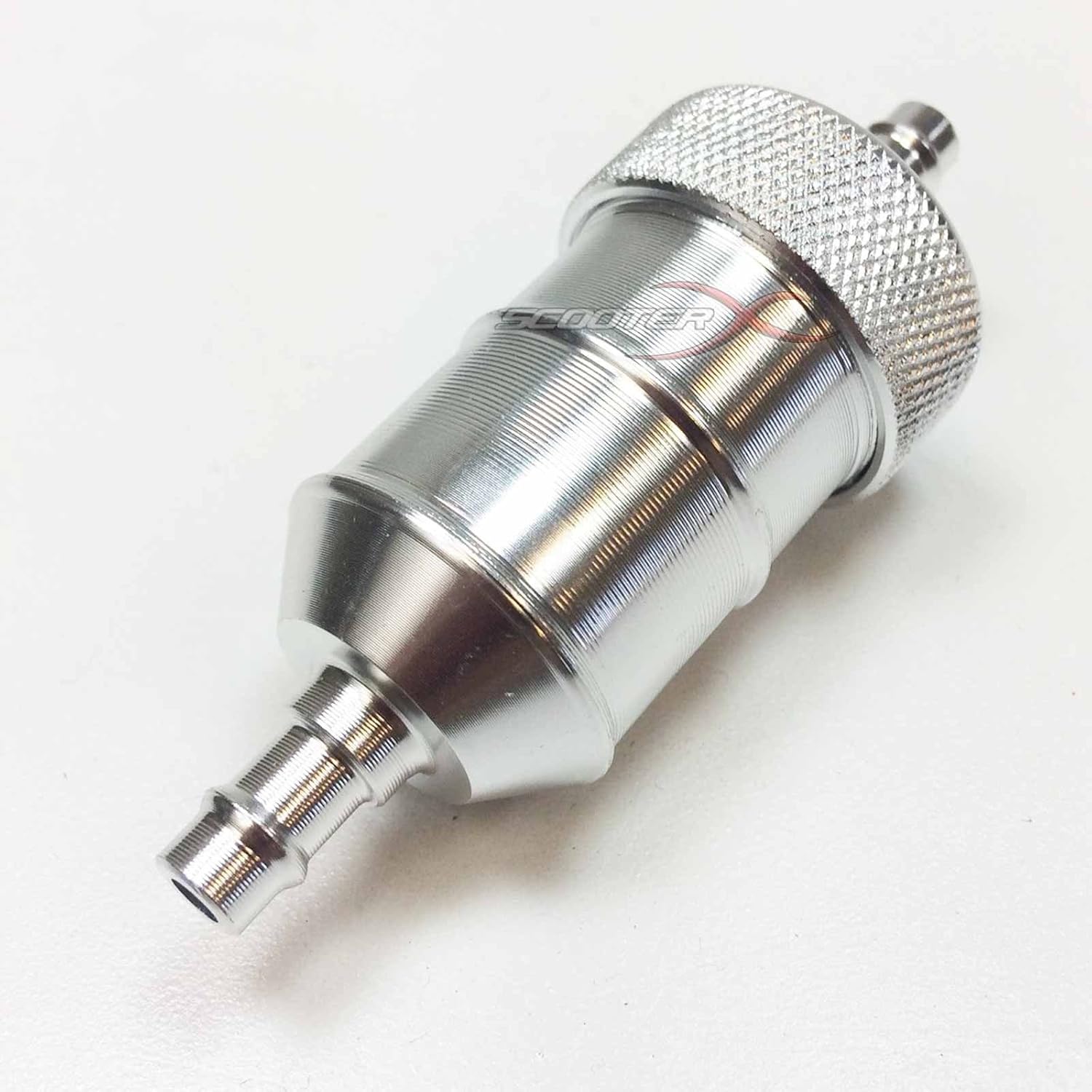 Amazon.com: In-line Aluminum Fuel Filter - 1/4" OD & .14" ID - SILVER ...