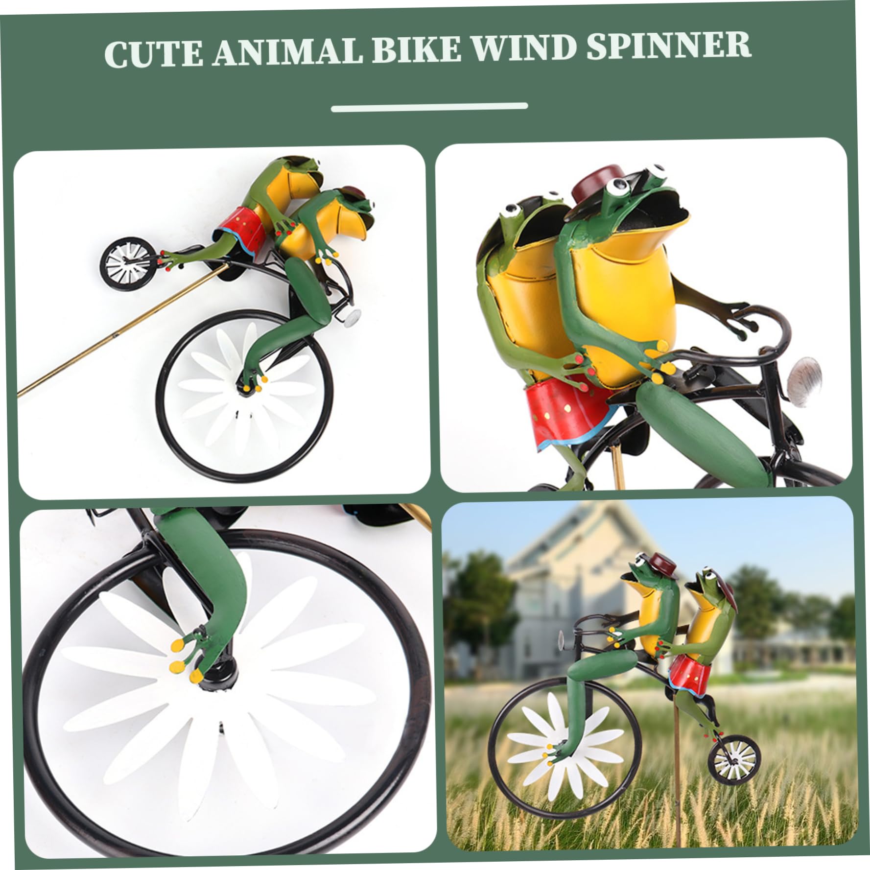 Garden Spinners With Stake Frogs Vintage Bicycle Metal Wind Spinner ...