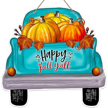 Amazon.com : Craig Bachman 12" Hanging Wood Sign: Happy Fall Ya'll Wood ...