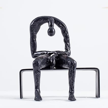 Amazon.com: YouFine 9.8'' Bronze Melancholy Statue Sculpture, Modern ...