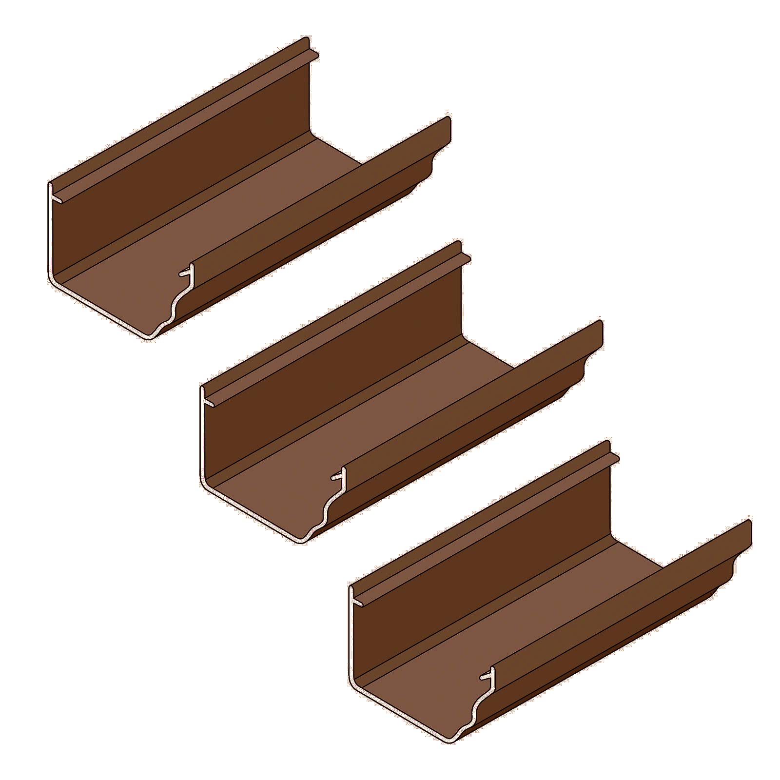 Buy Pack of 3, 4m Chocolate Brown Marley Classic Ogee Gutter for ...