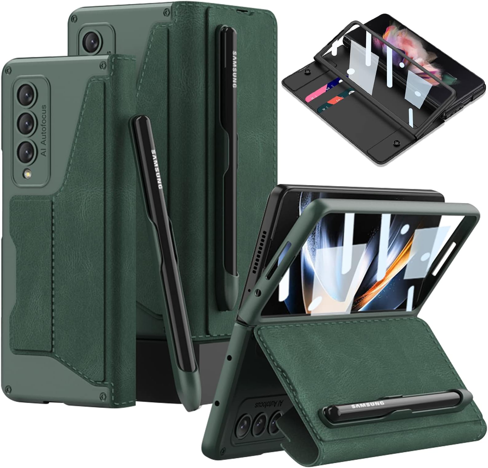 Amazon.com: SAMSUNG Galaxy Z Fold4 Standing Cover with S Pen and S Pen ...