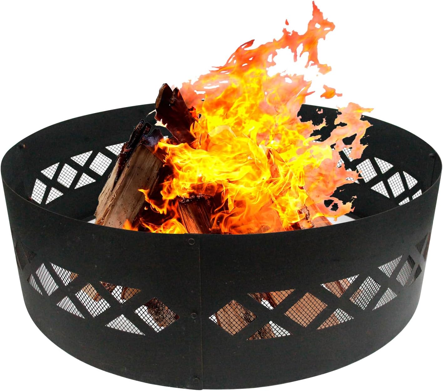 Amazon.com: SCENDOR 36" in Diameter x 12" H Fire Ring, Heavy Duty Metal ...