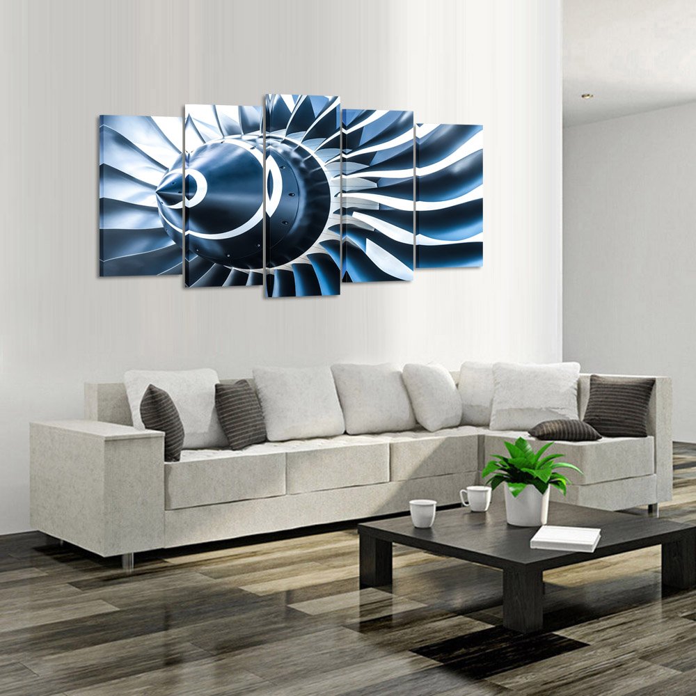 KREATIVE ARTS - Canvas Prints Jet Engine Art Wall Decor 5 Panel Large ...