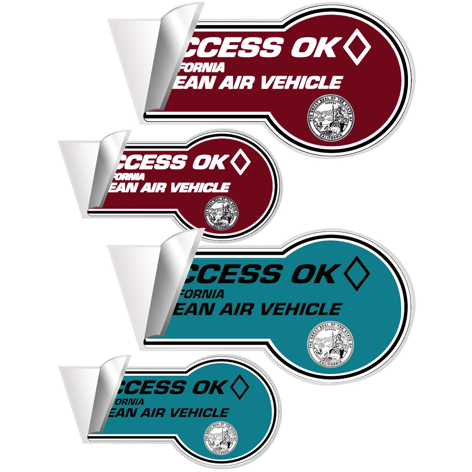 Snapklik.com : Aolamegs 4Pcs California HOV Stickers Protection Film ...