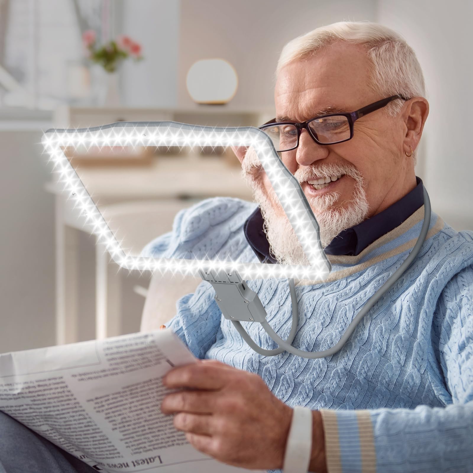 Amazon.com: Large Hands Free Magnifying Glass with Light 50 Ultra ...