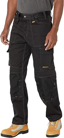DEWALT Men's Stretch Loose Fit Work Pants, Black, 42W x 31L : Amazon ...