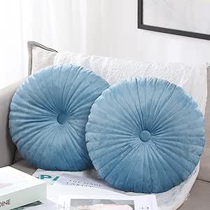 Amazon.com: Namalu Round Throw Pillow 13.8 Inch Decorative Round Velvet ...