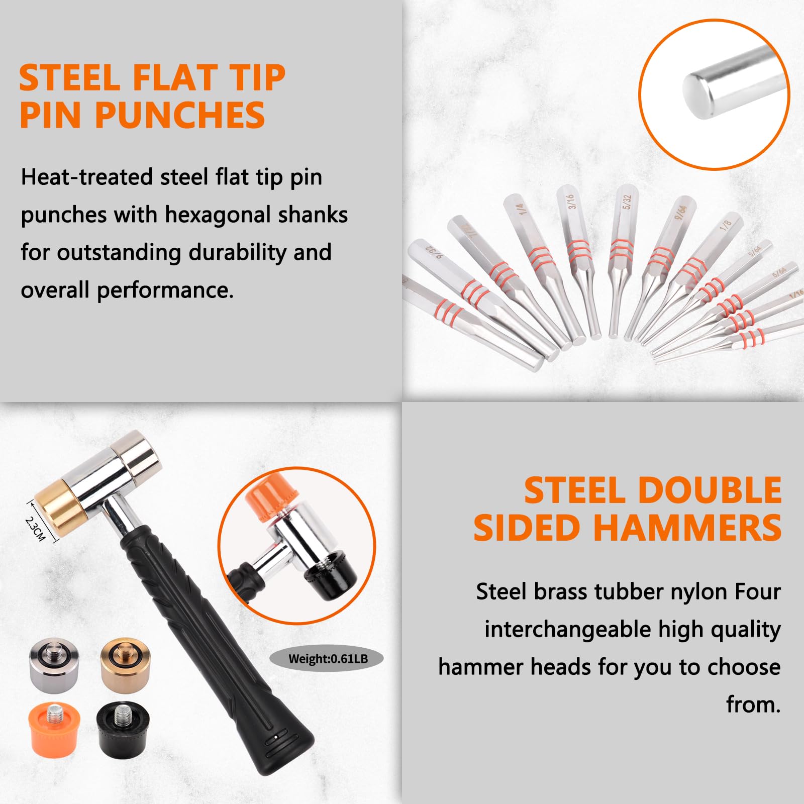 Snapklik.com : Pridefend Punch Set, Roll Pin Punch Set Made Of Solid ...