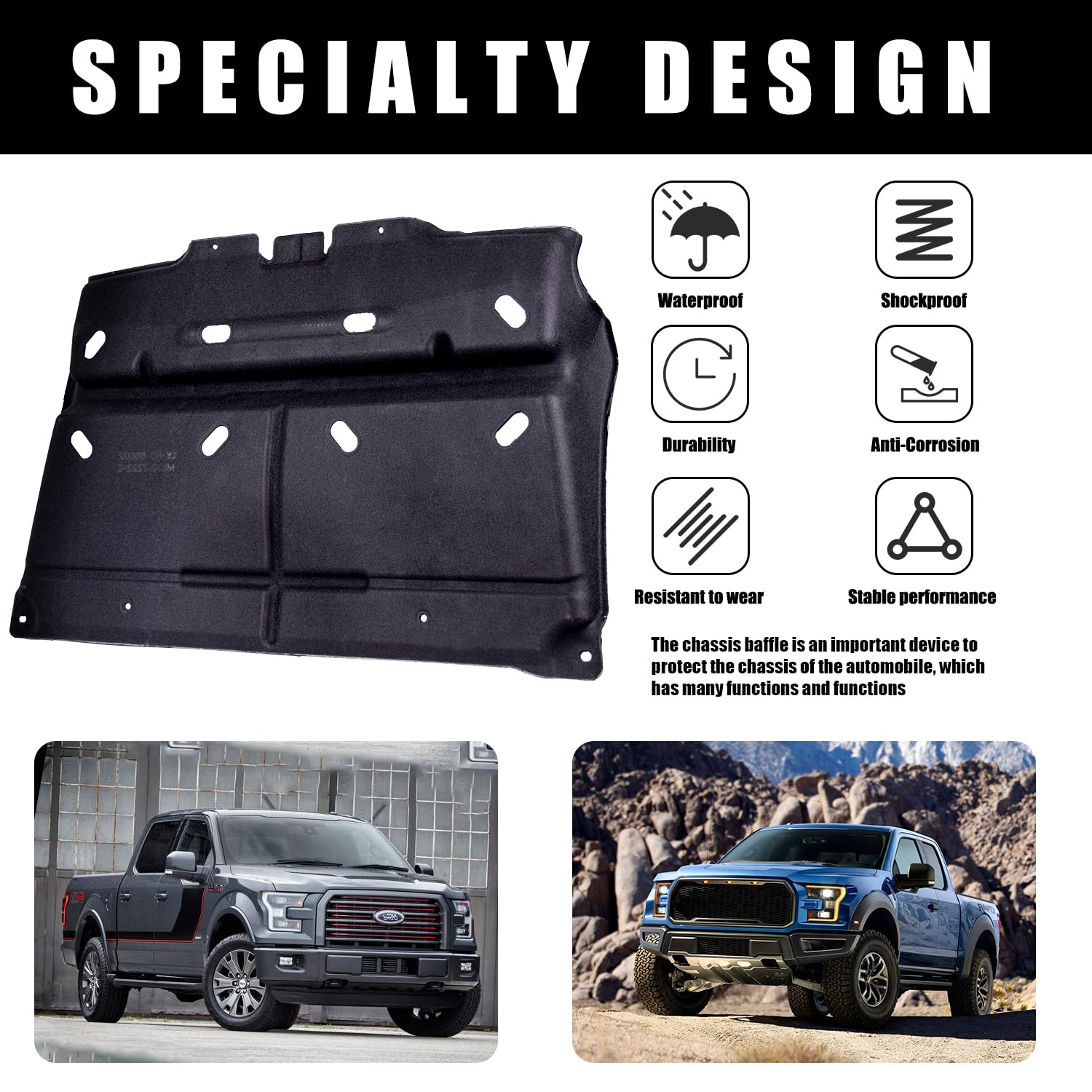 Non Raptor Splash Shield Engine Splash Guard For 2015-2020 Ford F150 ...