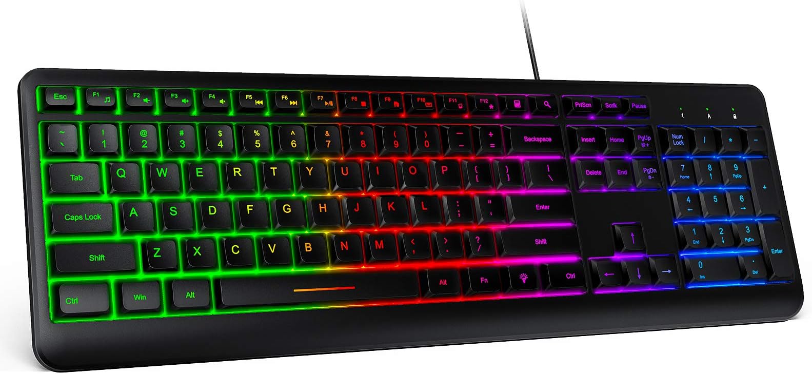 seenda Wired USB Keyboard with RGB Light for Computer, PC, Laptop, Full ...