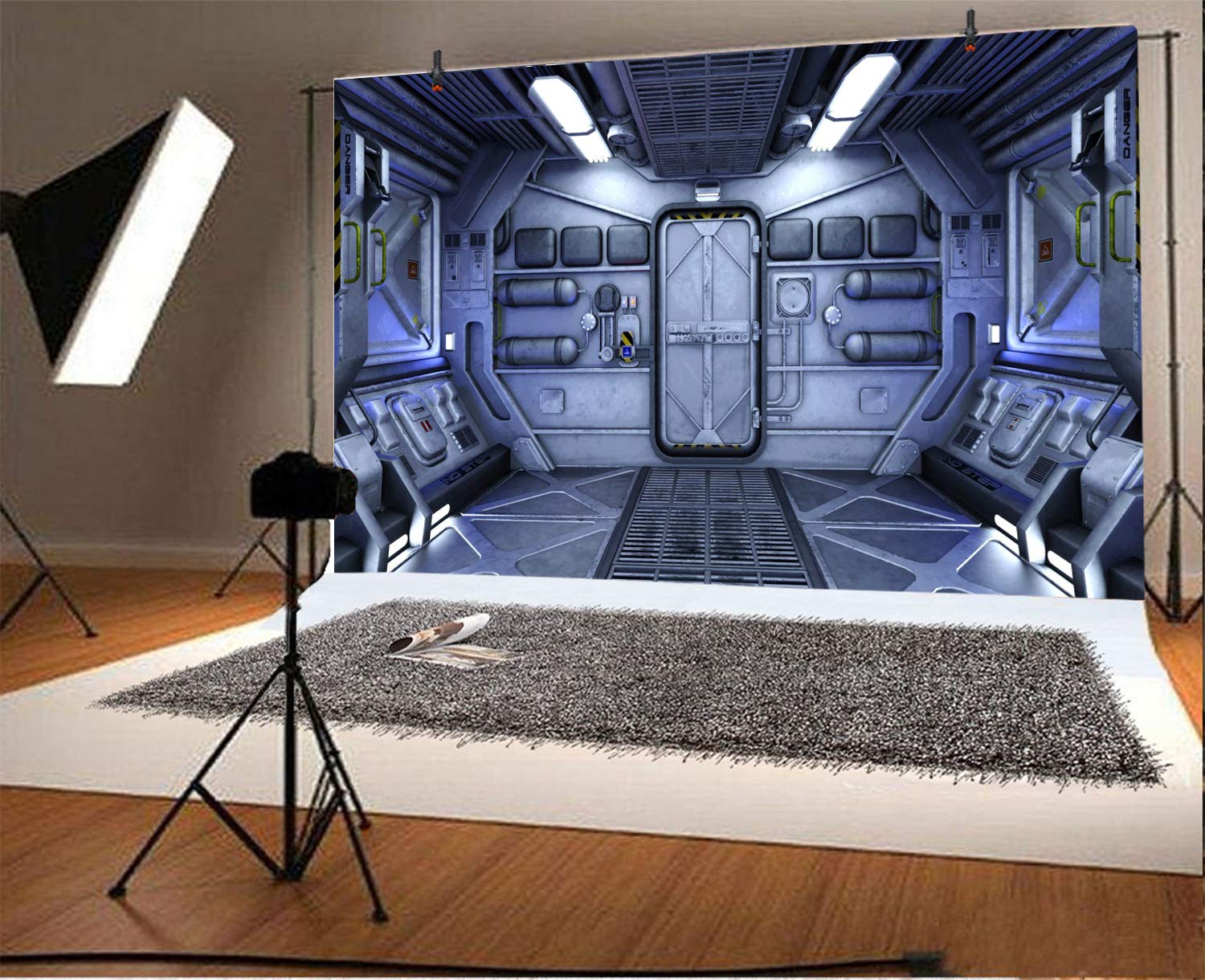 Buy Leowefowa 10x8ft Vinyl Space Station Photo Backdrop Space Capsule ...