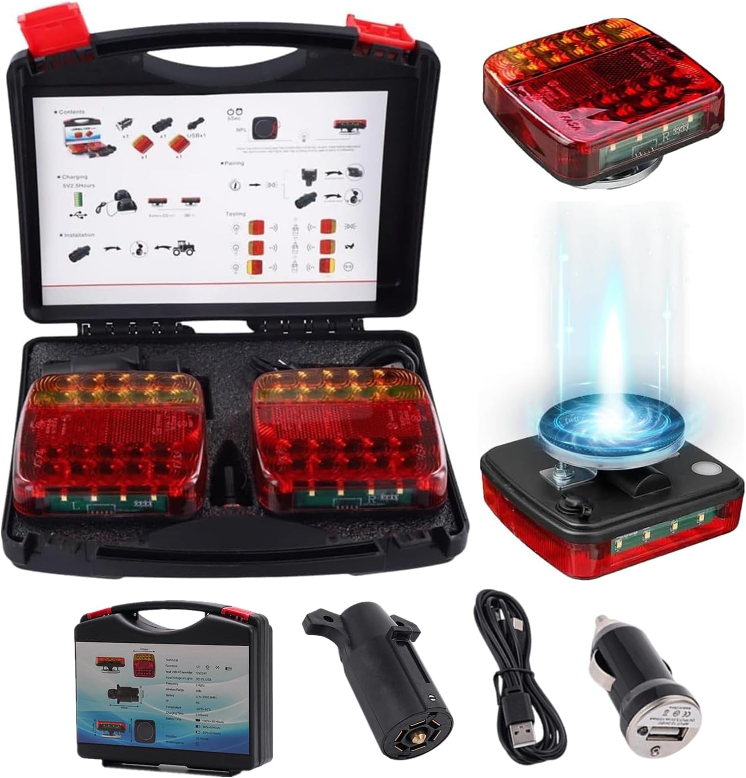 Amazon.com: Wireless Trailer Lights Kit – 2025 NEW LED Magnetic Tow ...