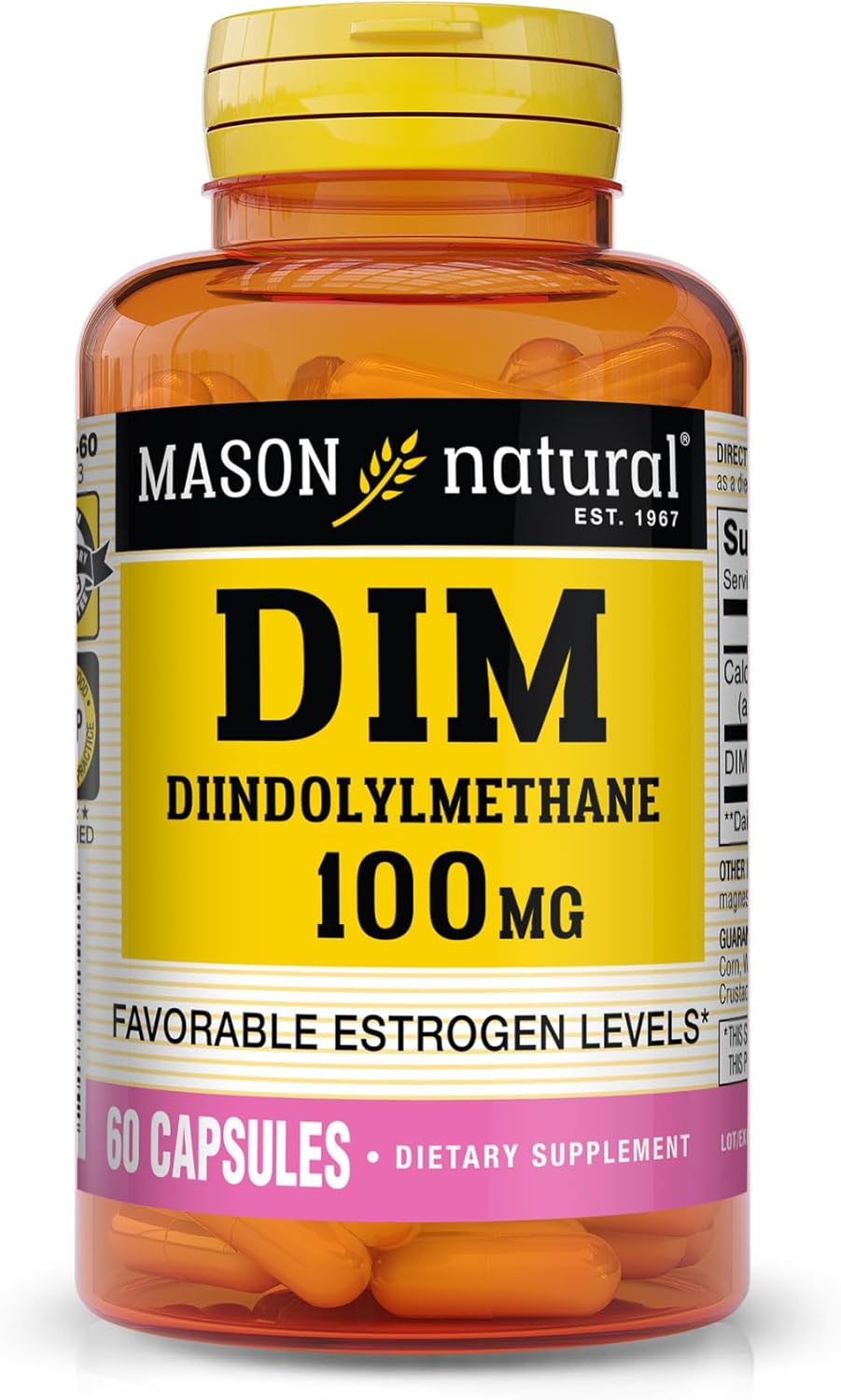 Mason Natural Dim Diindolylmethane (100mg, 60 Capsules) : Buy Online at ...