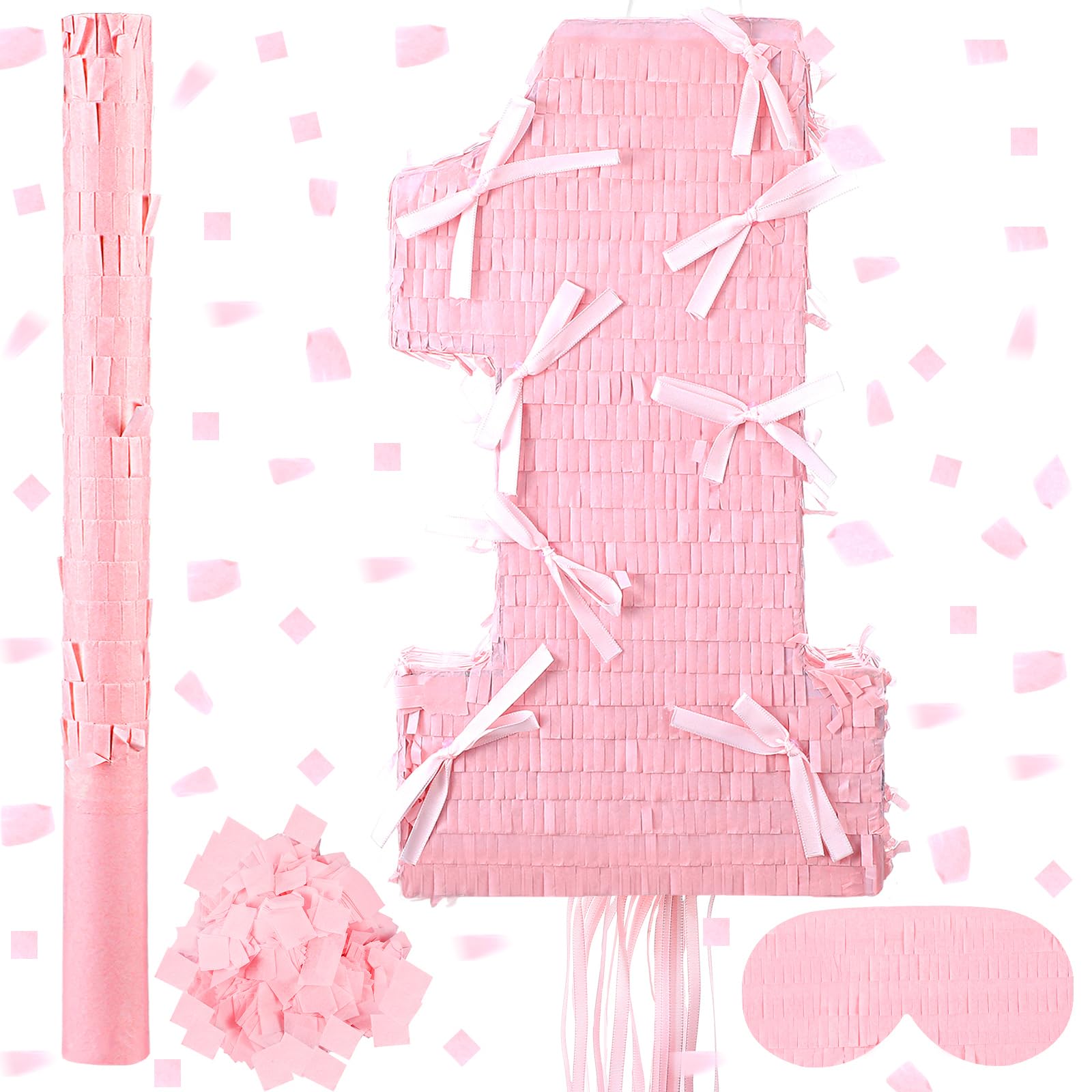 Snapklik.com : Feifeiya 1st Coquette Pink Bow Pinata Number 1 Pink ...