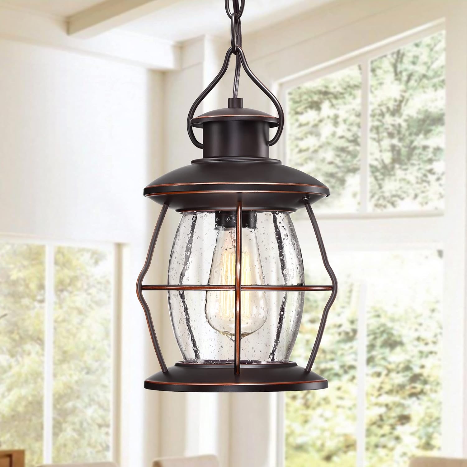 MrSconce Outdoor Pendant Light, Farmhouse Exterior Hanging Light ...