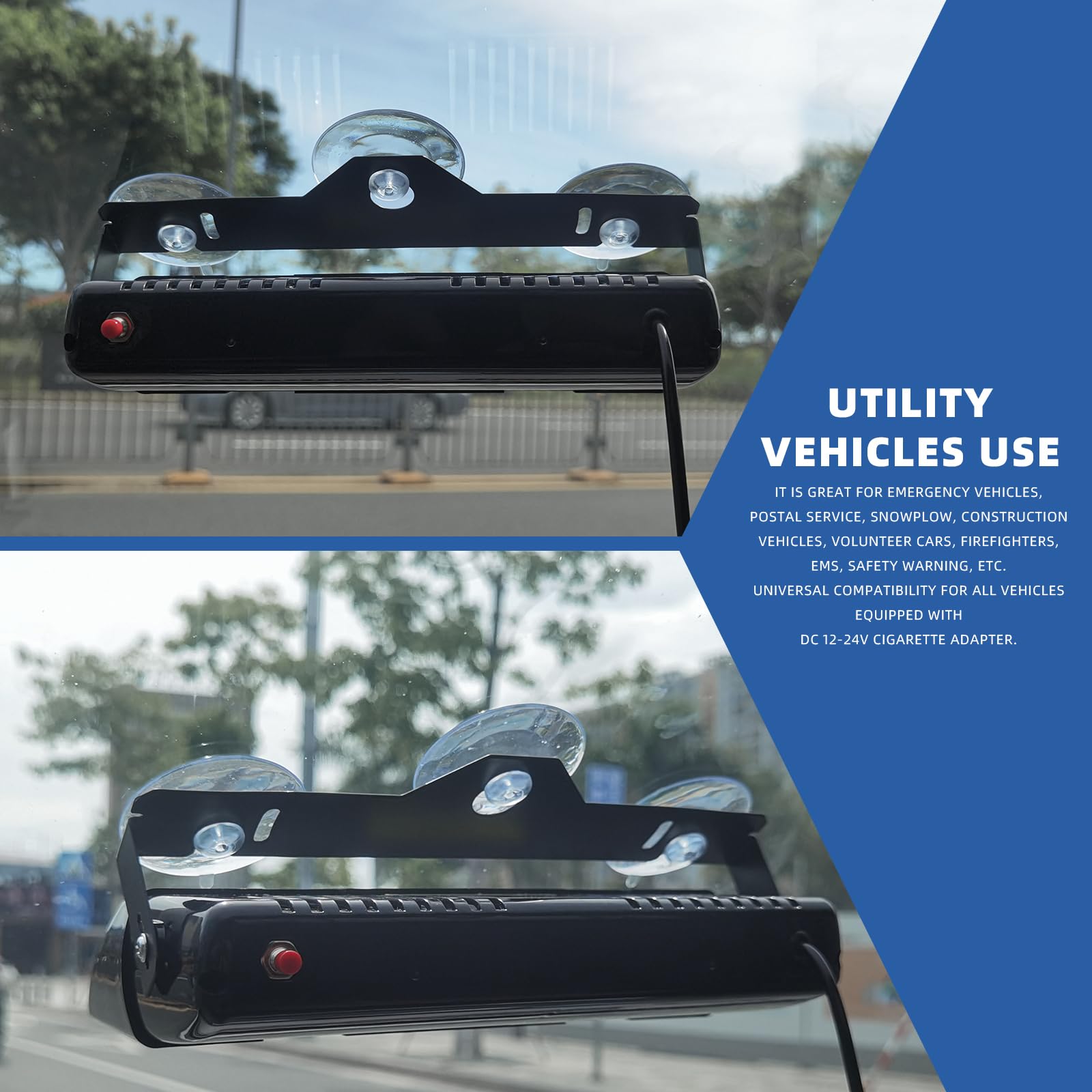 Snapklik.com : PKINGLAKE Windshield LED Dash Emergency Strobe Light 16 ...