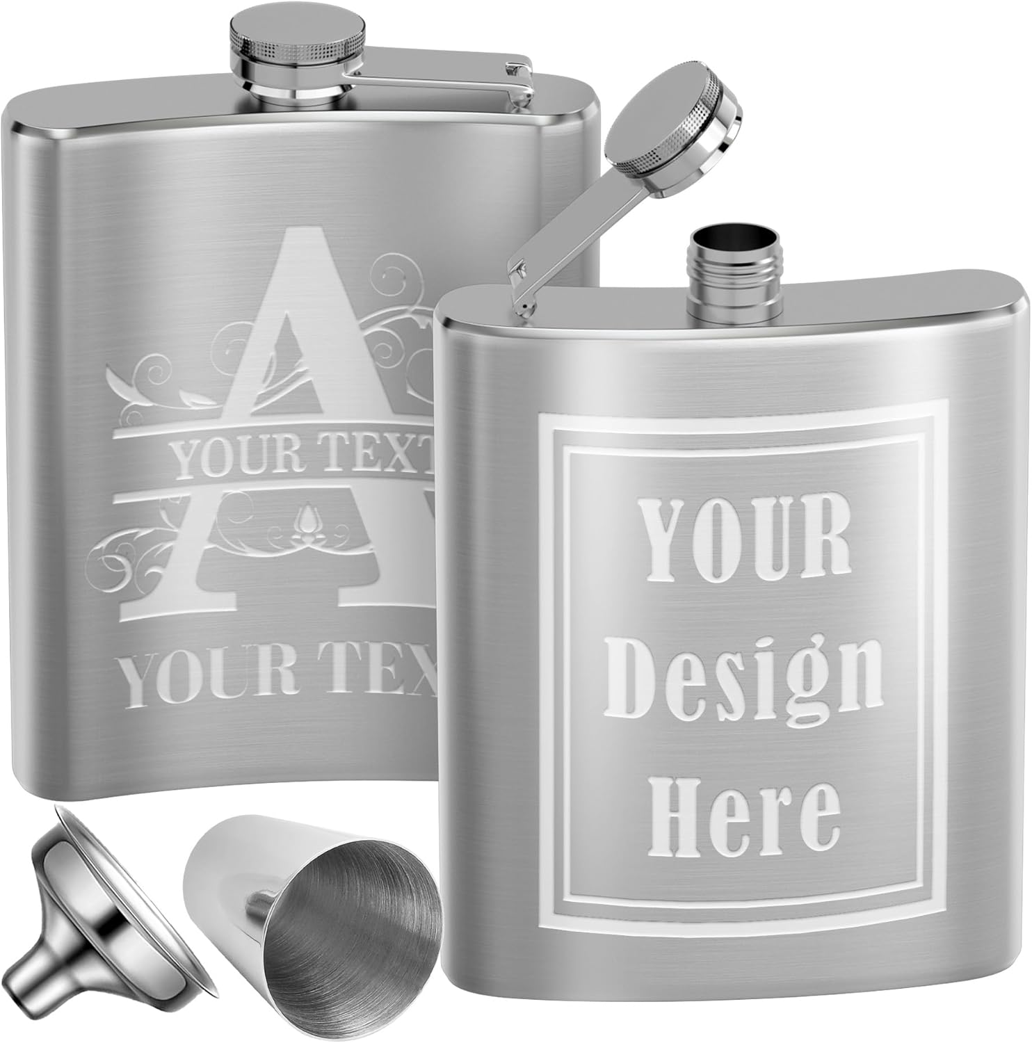 Amazon.com | Personalized 7oz 304 Stainless Steel Hip Flask, Custom ...