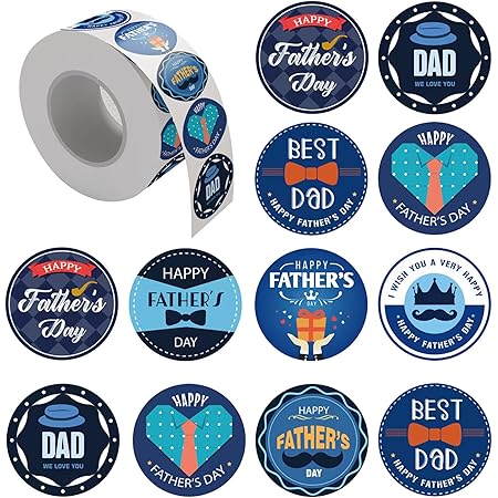 Amazon.com: Happy Fathers Day Stickers, 16 Sheet Cute Dad Stickers for ...