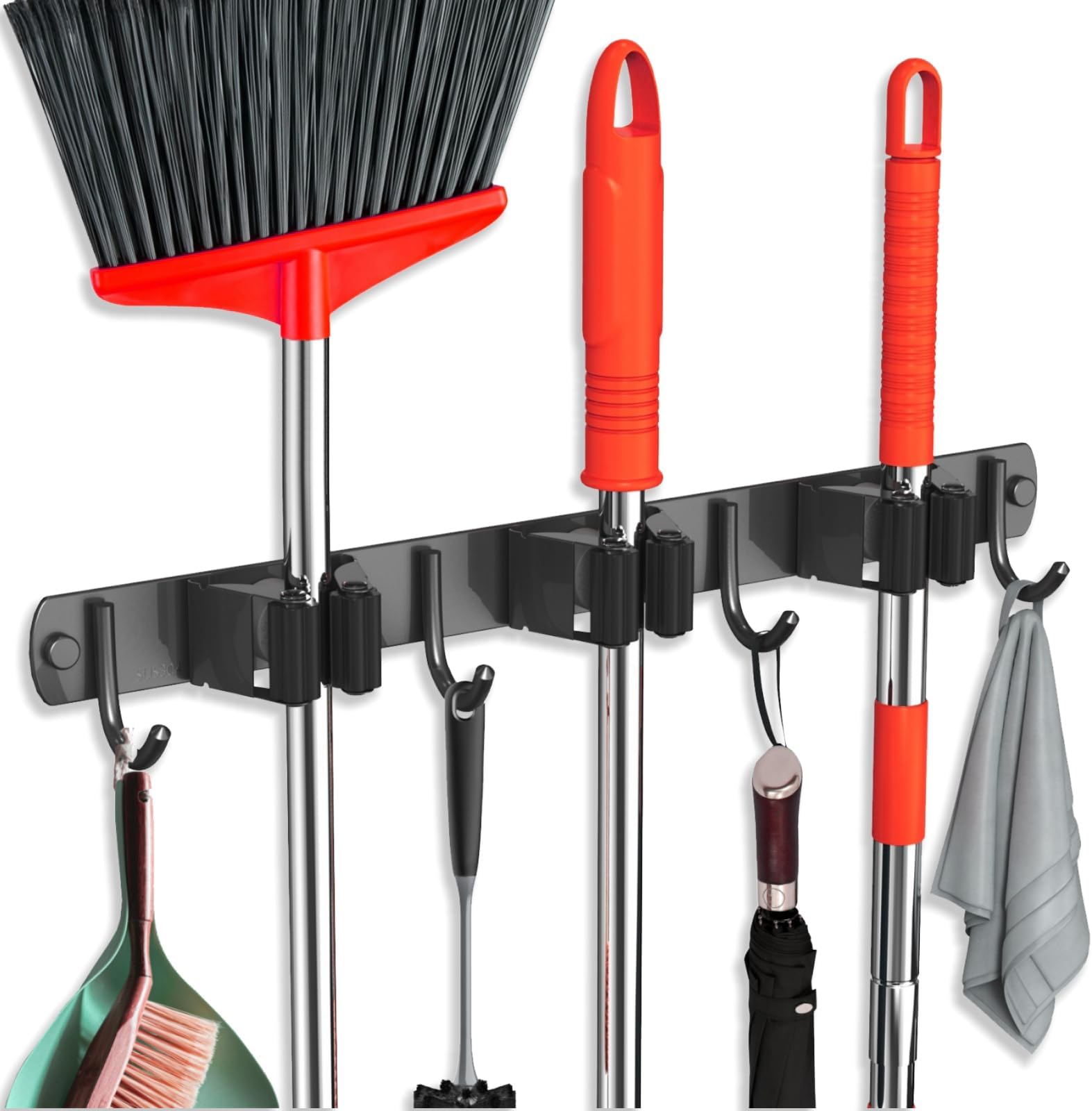 Batur Broom Holder Wall Mount, Upgraded Heavy Duty Mop and Broom Holder ...