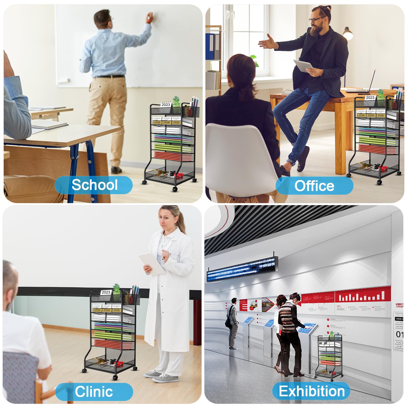 Snapklik.com : Samstar 7 Tier Rolling File Cart Shelf