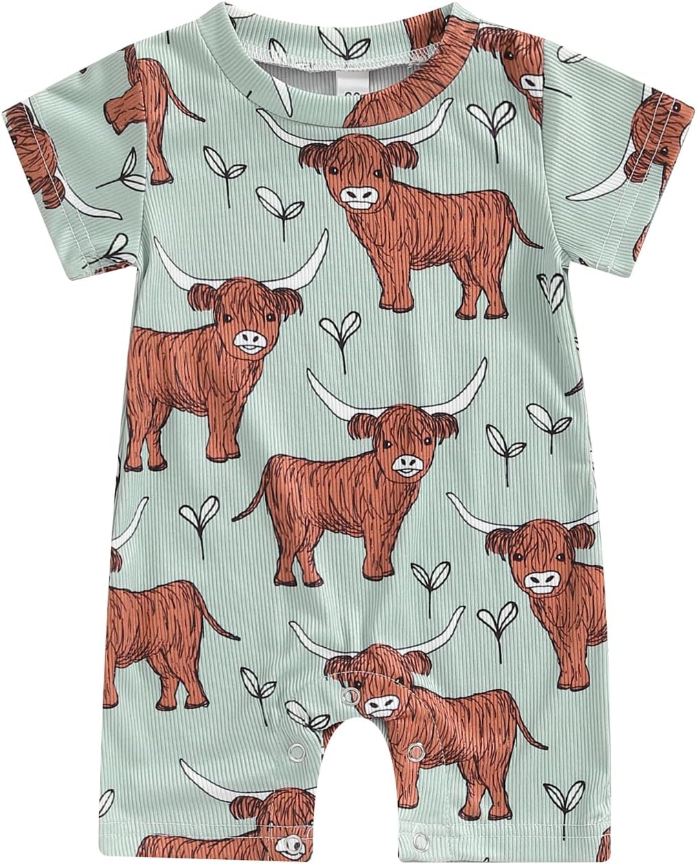 Amazon.com: Gueuusu Country Baby Clothes Boy Girl Western Cow Print Short Sleeve Romper Bodysuit ...