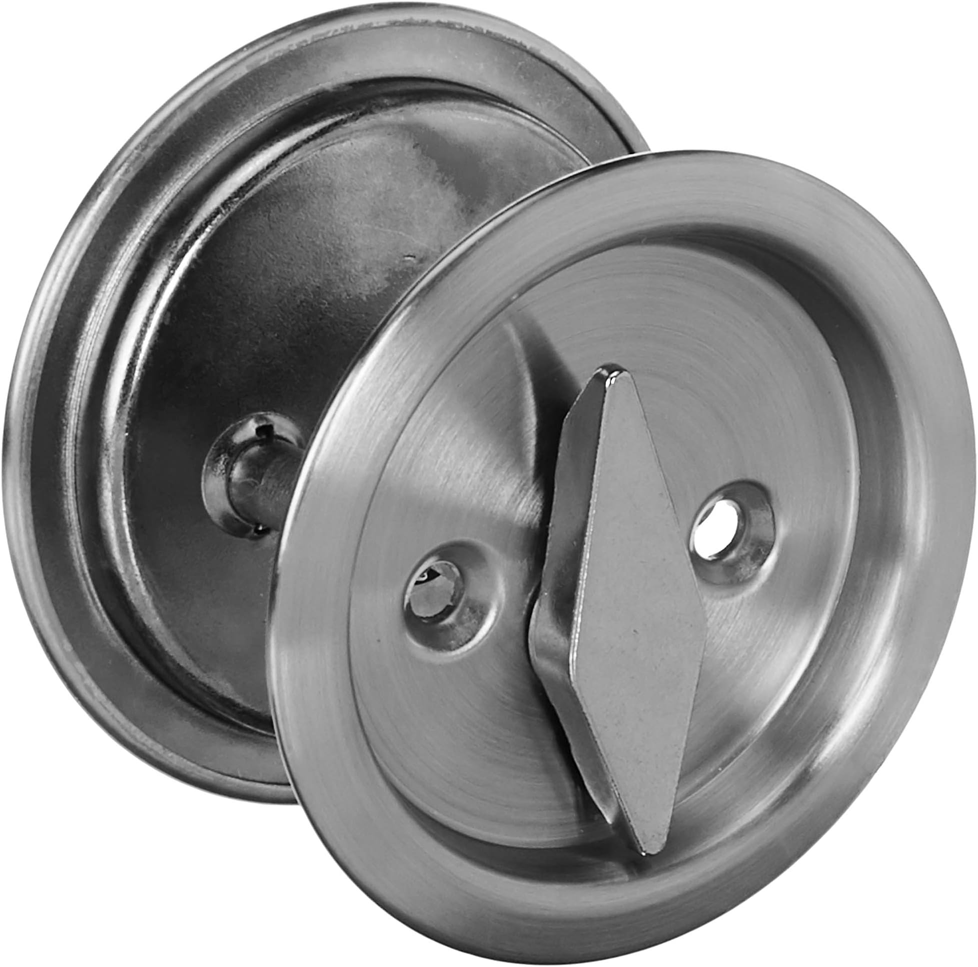 Kwikset 335 15 RND PCKT DR LCK Round Bed/Bath Pocket Door Lock in Satin ...