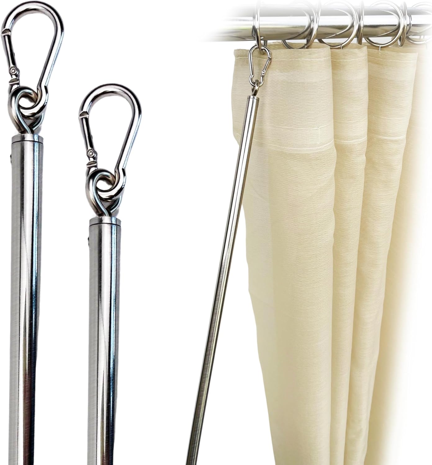 Amazon.com: OooWow 36 inch (2 Pack) Stainless Steel Iron Curtain Pull ...