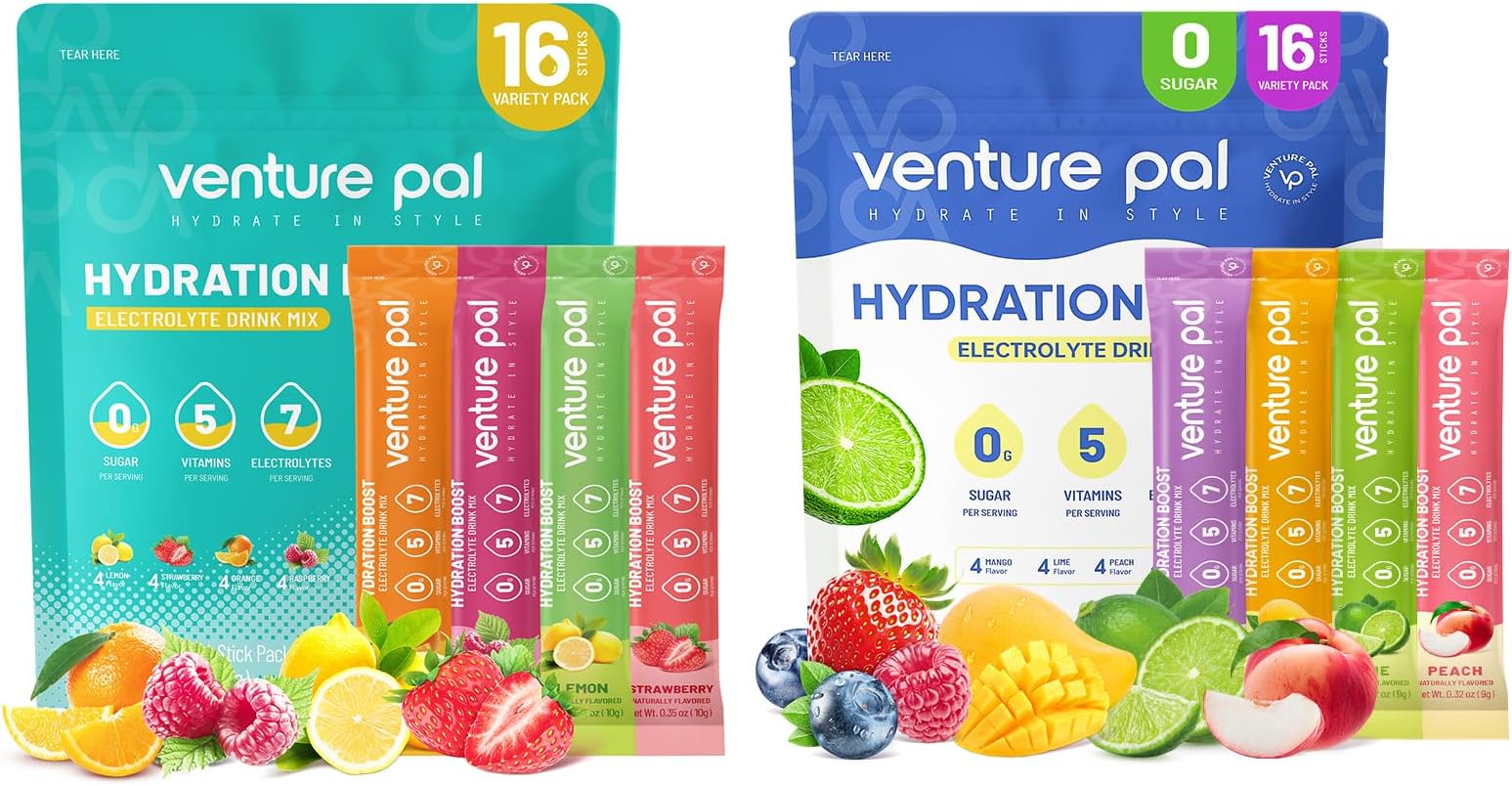 Amazon.com: Venture Pal Sugar Free Electrolyte Powder Packets - Liquid ...