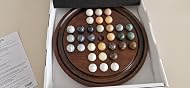 Amazon.com: Deluxe Solitaire Game Set: 12.6'' Solid Wooden Board, 32 ...