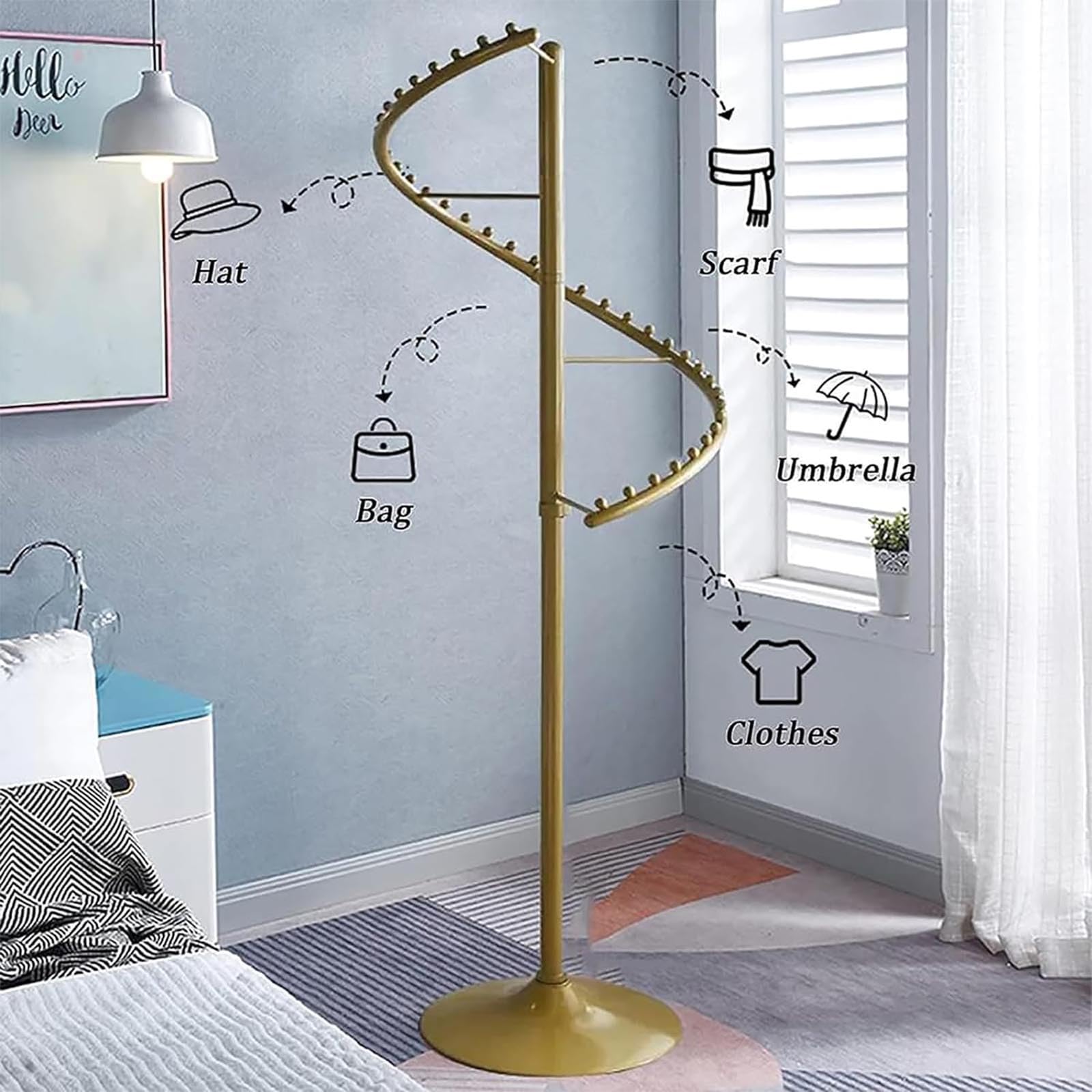 Spiral Clothes Rack For Closet Store Metal Spiral Clothing Rack 3D