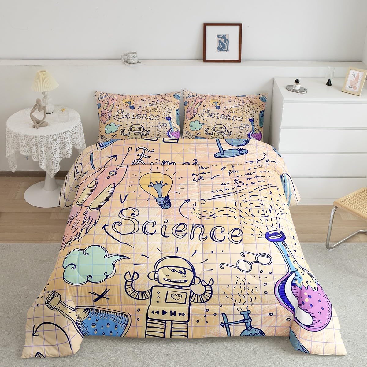 Amazon.com: Science Theme Bedding for Boys Girls Chemical Subject Theme ...