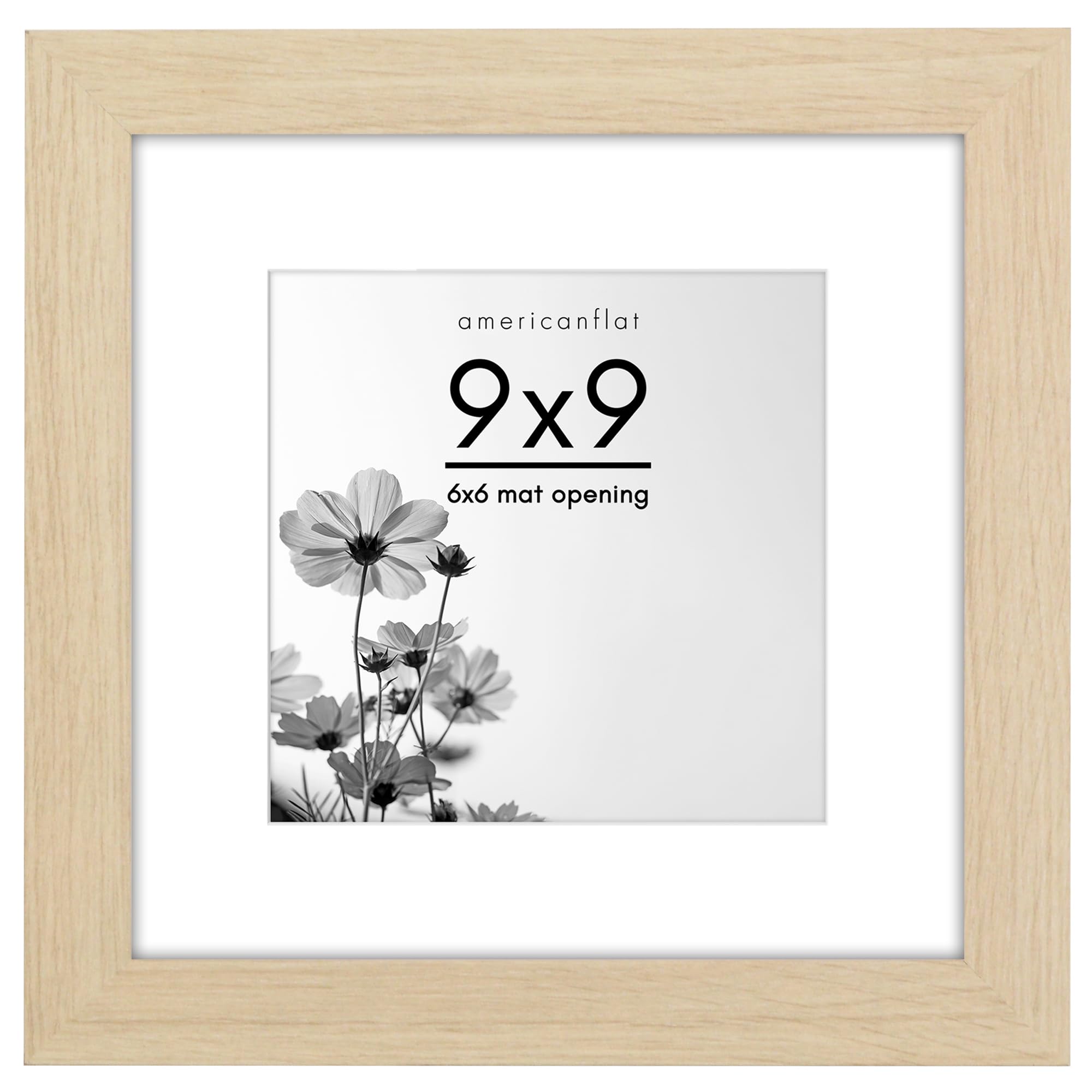 Snapklik.com : Americanflat 9x9 Picture Frame In Natural Oak - Use As ...