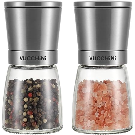 Amazon.com: Mini Salt and Pepper Grinder Set, Small Tiny Adjustable ...