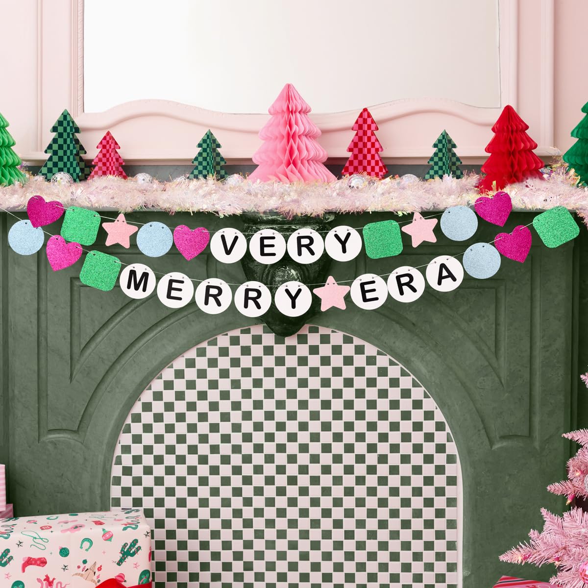 Amazon.com: xo, Fetti Very Merry Era Banner, 6 Ft | Christmas Party ...