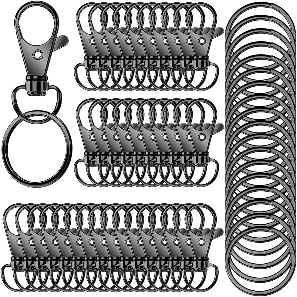 Amazon.com: 100PCS Premium Swivel Snap Hook Keychains with Key Rings ...
